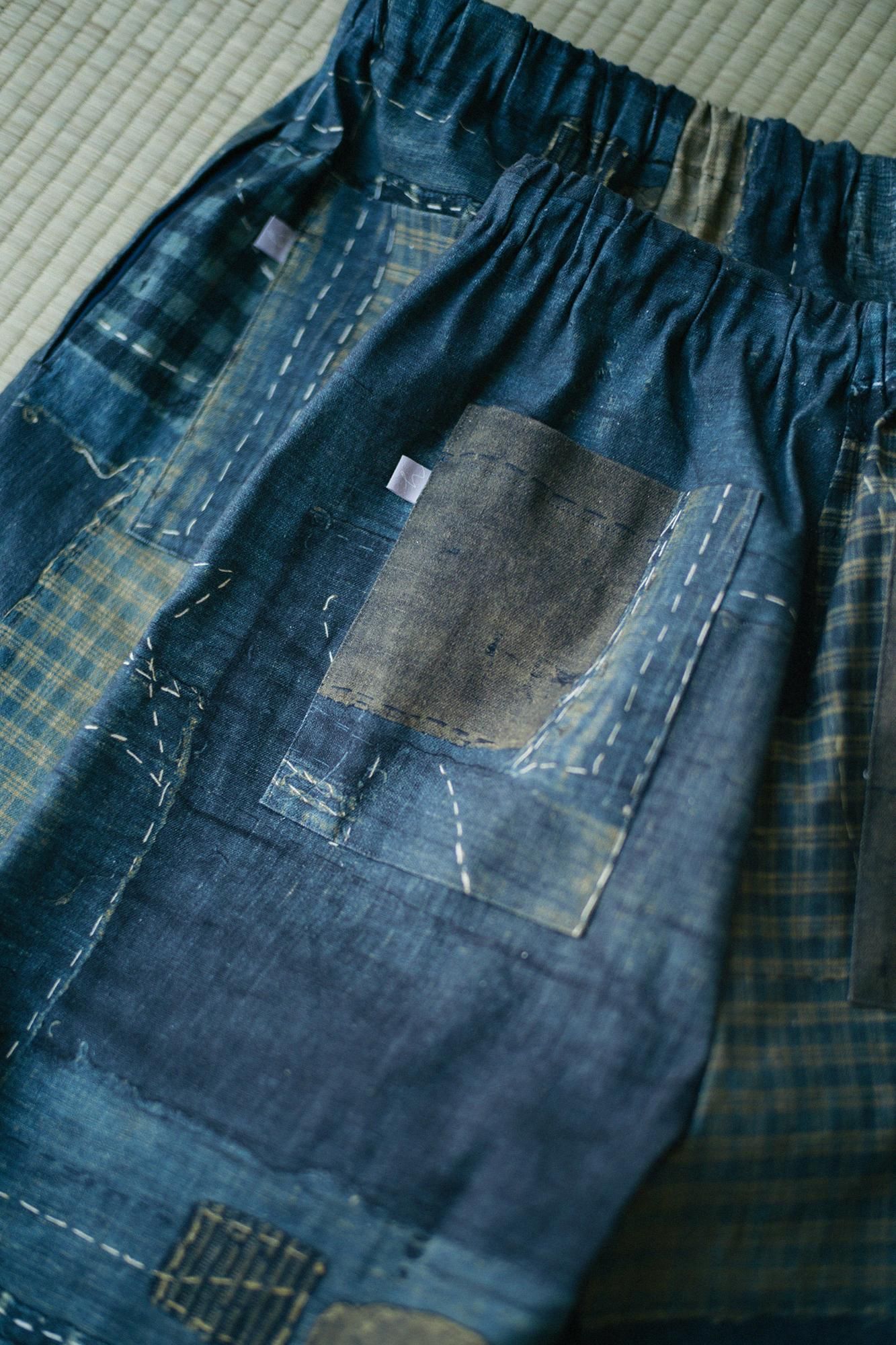 【net限定】リネンコットンストレッチ イージーショーツ／BORO IJ - SOU・SOU netshop （ソウソウ） - 『新しい日本文化の創造』