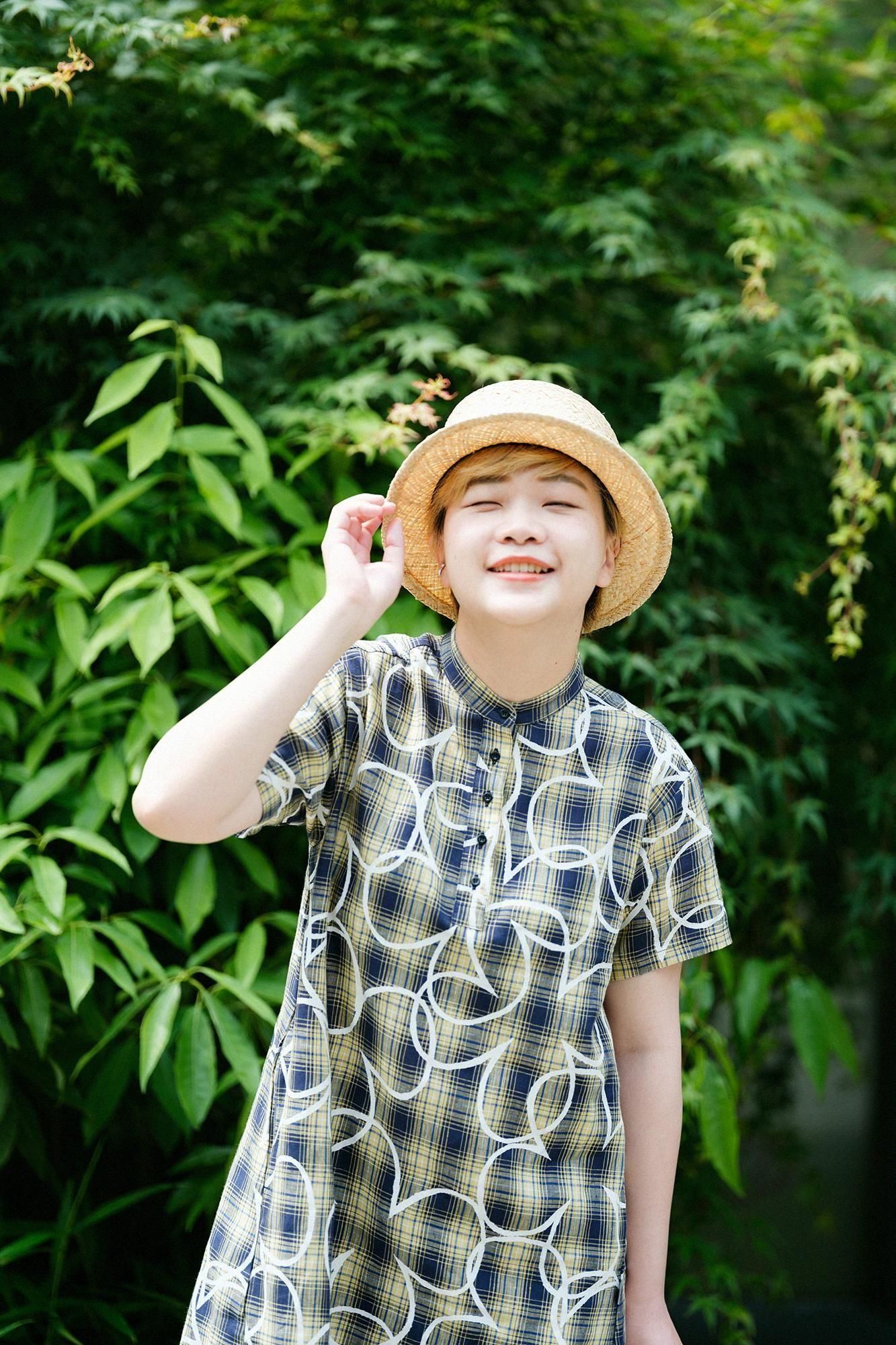 リネンチェック BIKEワンピース／しあわせ - SOU・SOU netshop （ソウソウ） - 『新しい日本文化の創造』