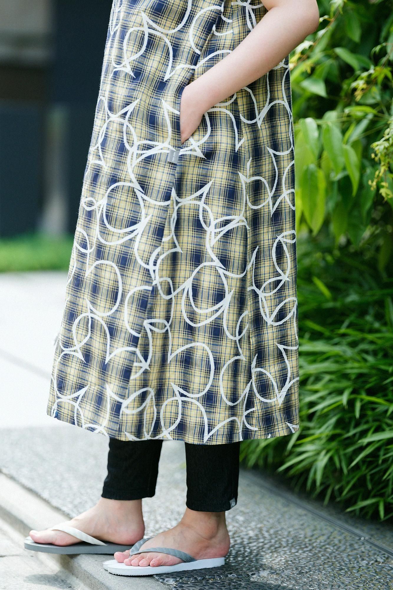 リネンチェック BIKEワンピース／しあわせ - SOU・SOU netshop （ソウソウ） - 『新しい日本文化の創造』