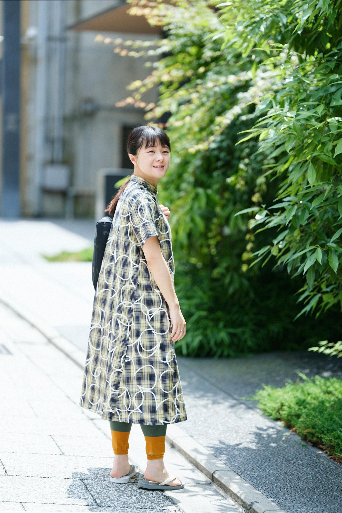 リネンチェック BIKEワンピース／しあわせ - SOU・SOU netshop （ソウソウ） - 『新しい日本文化の創造』