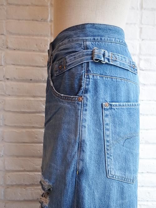 amok/アモク】DAMAGE LAYERED DENIM PANTS (INDIGO) - Karaln amok/アモク】DAMAGE LAYERED DENIM PANTS (INDIGO) - Karaln