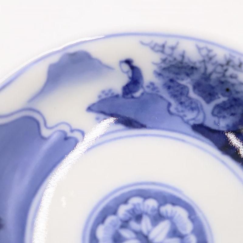 手描き 墨はじき 染付 豆皿 手塩皿 呉須 藍色 大正 骨董 手描き 墨はじき 染付 豆皿 手塩皿 呉須 藍色 大正 骨董