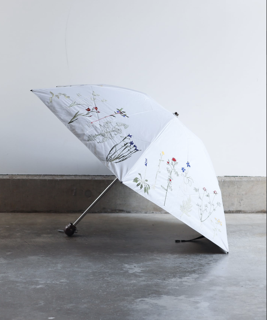 muuc / ボタニカル刺繍 折りたたみ傘(晴天・雨天兼用 muuc / ボタニカル刺繍 折りたたみ傘(晴天・雨天兼用