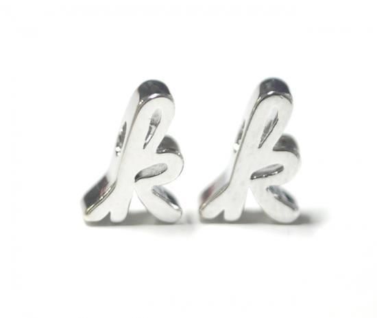 2個入り】筆記体小文字 k シルバーチャーム、パーツ - 日本製低 2個入り】筆記体小文字 k シルバーチャーム、パーツ - 日本製低